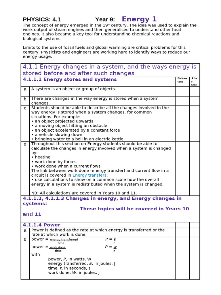 4.1 Energy 1 Target Sheet | PDF | World Energy Resources | Energy Development