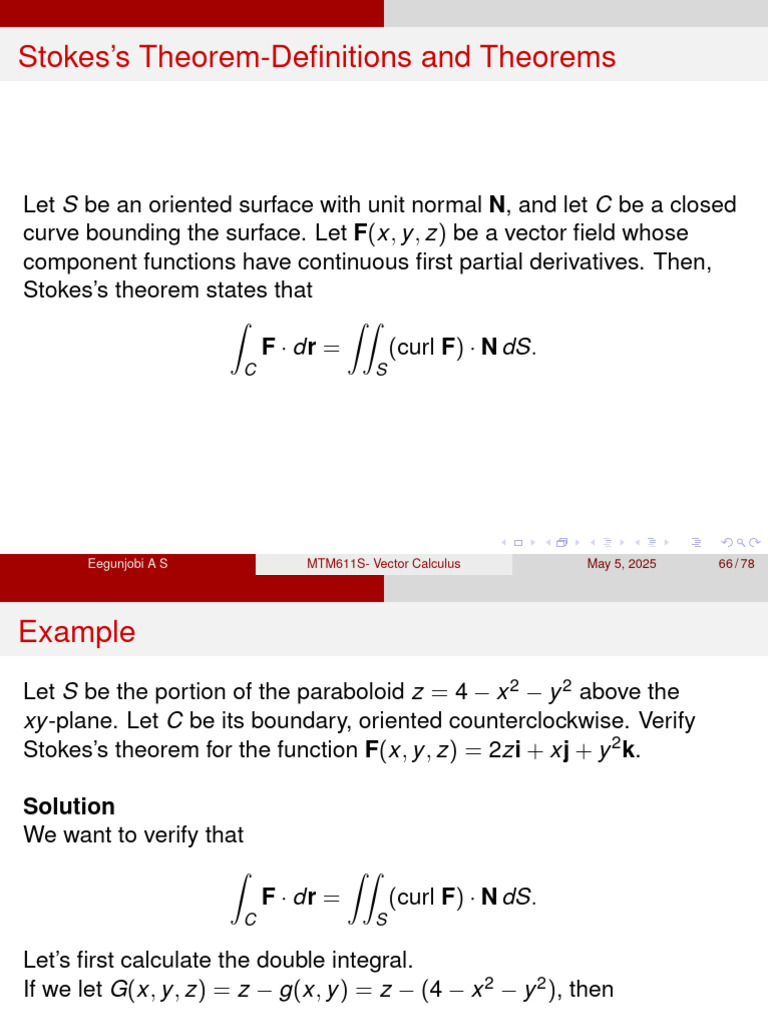 Stokes's Theorem Explained and Examples | PDF | Theoretical Physics ...