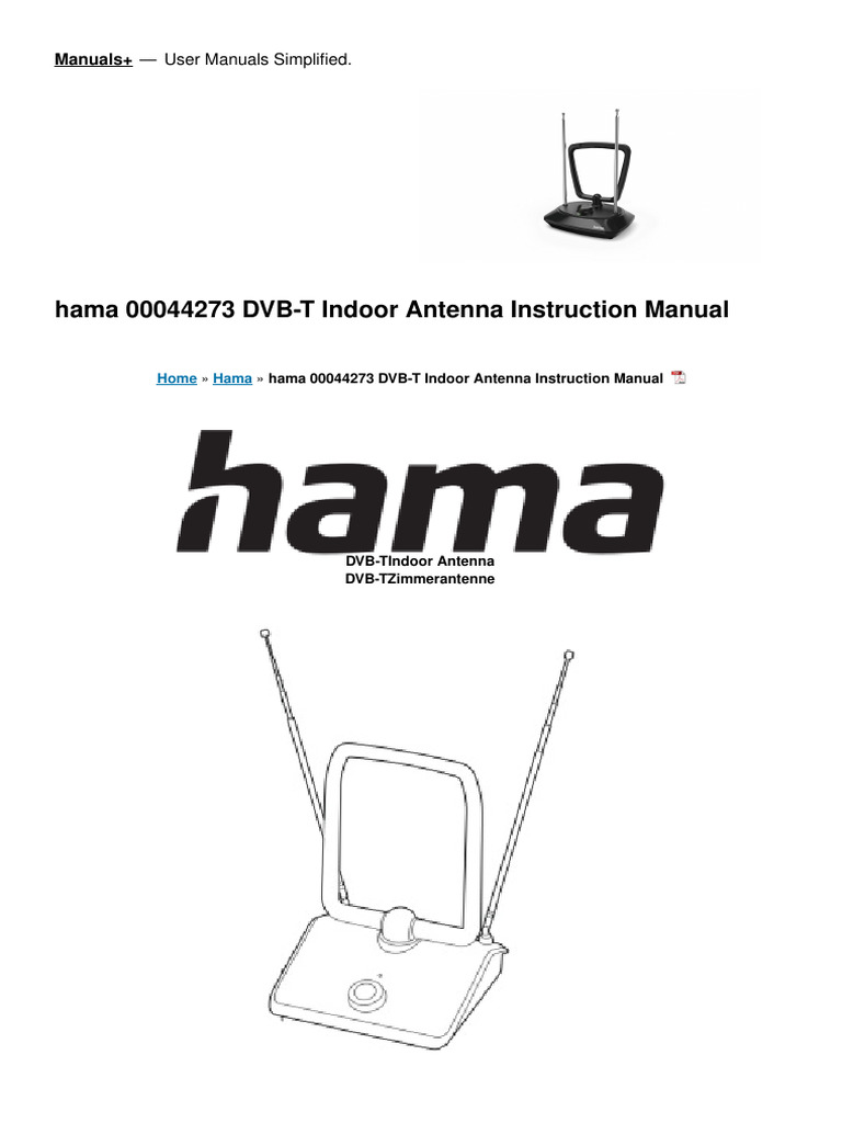 00044273-dvb-t-indoor-antenna-manual | PDF | Power Supply | Antenna (Radio)