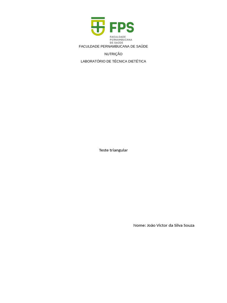 Relatório Teste Triangular | PDF
