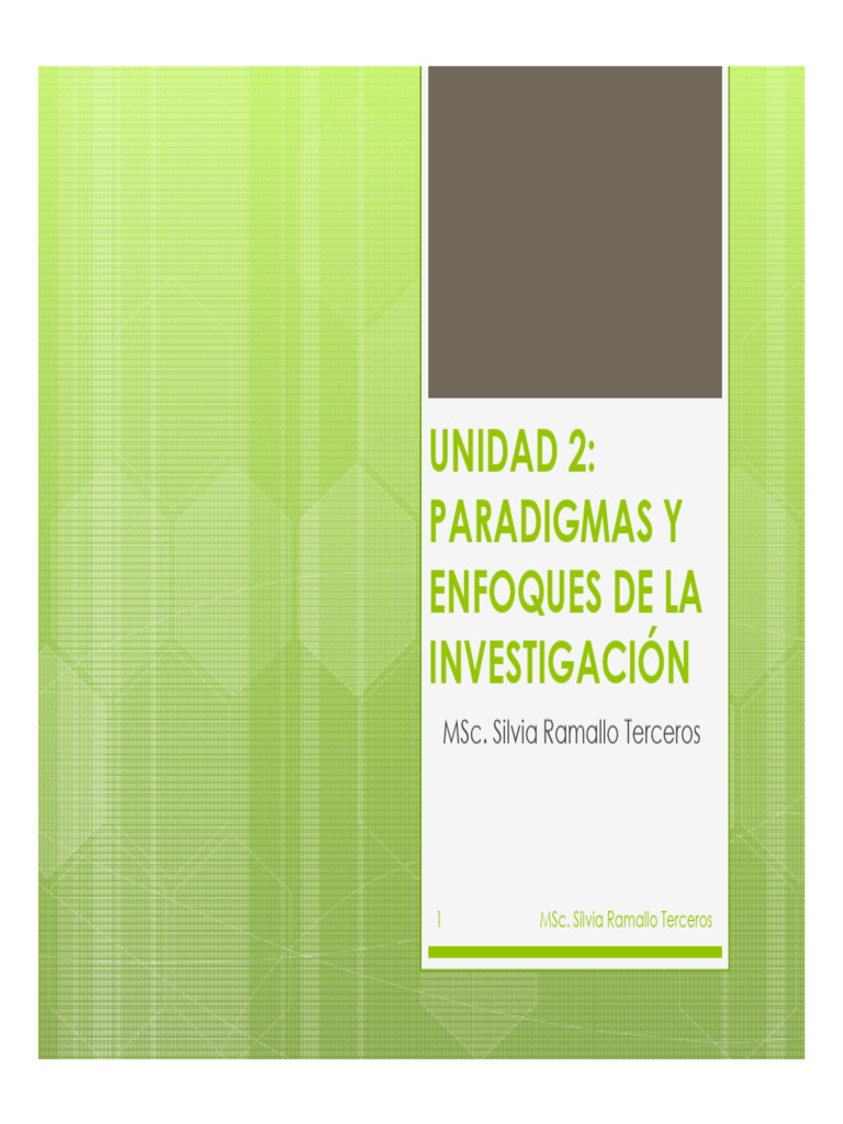 Byf 315 Unidad 2 Paradigmas y Enfoques de La Investigación | PDF ...