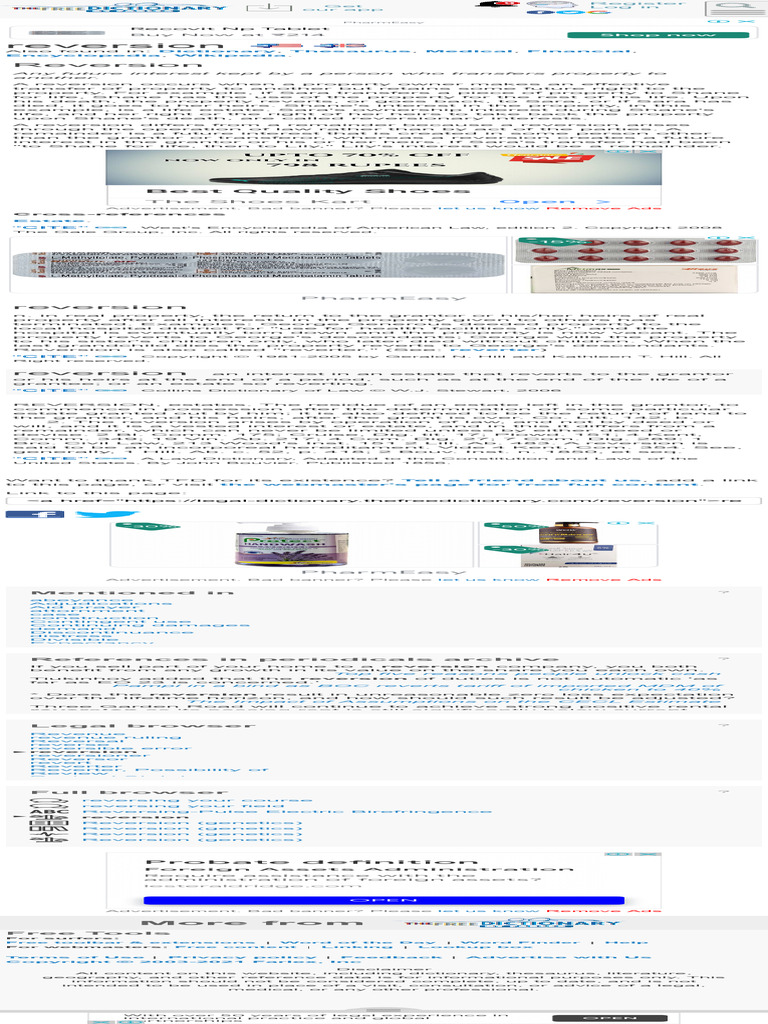 Reversion Legal Definition of Reversion | PDF | Property Law | Civil ...