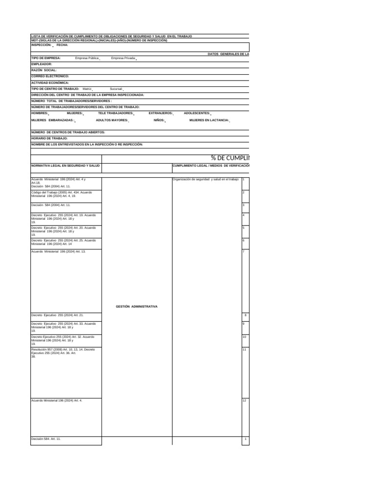 Anexo 1 Lista de Verificación Sst-Signed-Signed | PDF | Valores | Empleo
