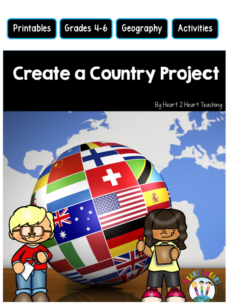 Create A Country Project: Printables Grades 4-6 Geography Activities ...