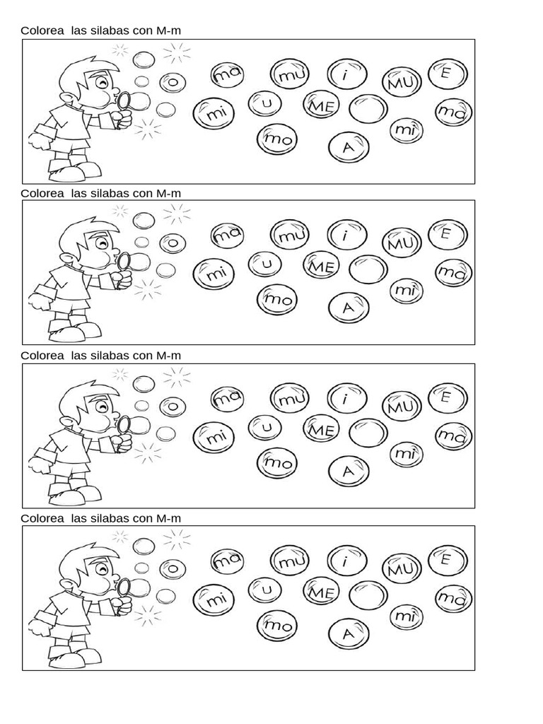 Ejercicios Silabas | PDF
