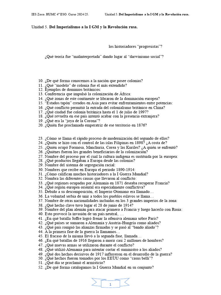 Imper I GM Rev Rusa | PDF | Colonialismo | Imperio Británico