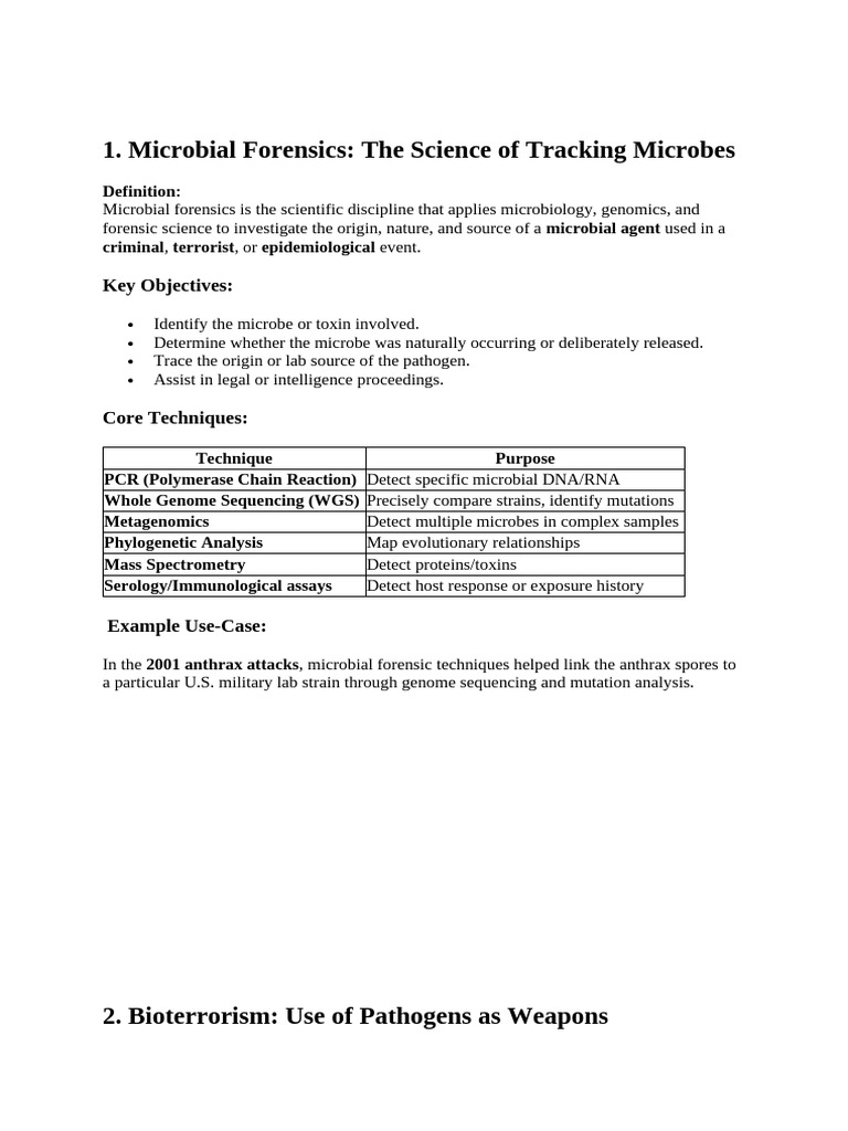 Microbial Forensics, Bio-Terrorism, Biocrimes | PDF | Microorganism ...