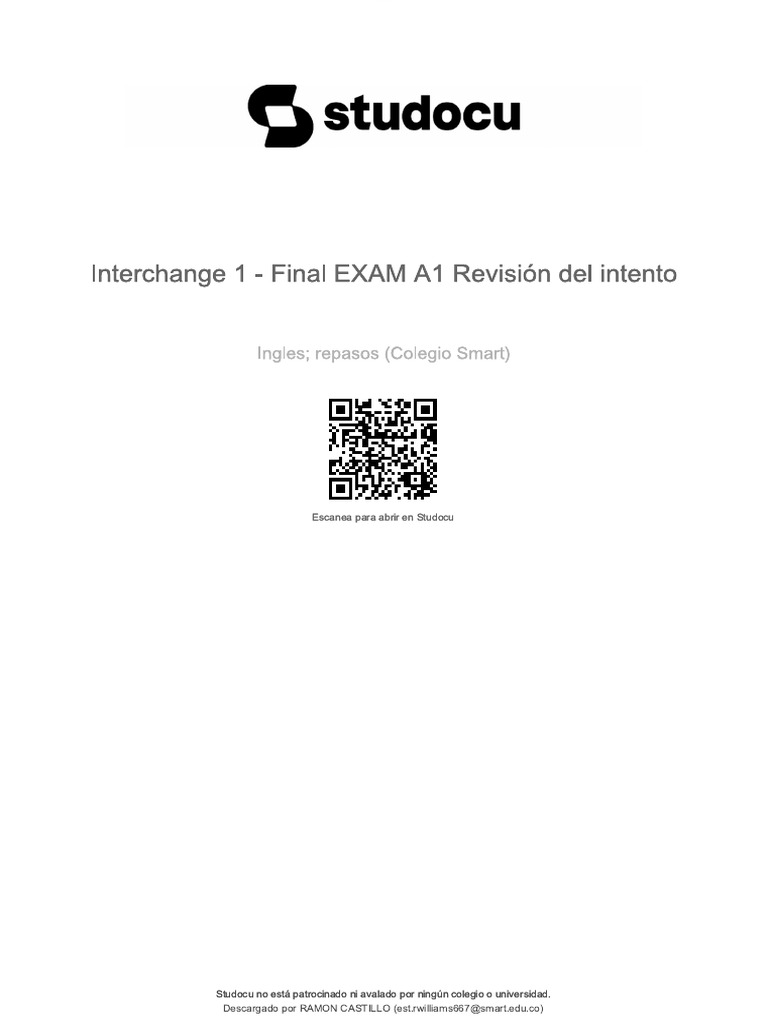 Interchange 1 - Final EXAM A1 Revisión Del Intento | PDF