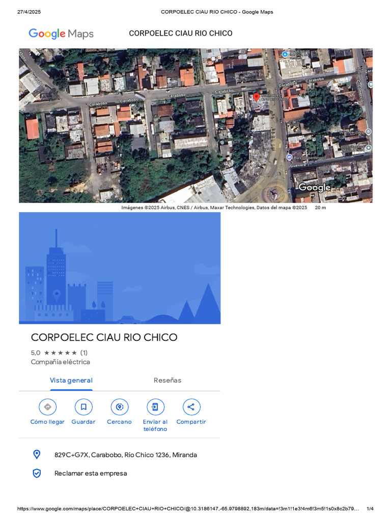 Corpoelec Ciau Rio Chico - Google Maps | PDF