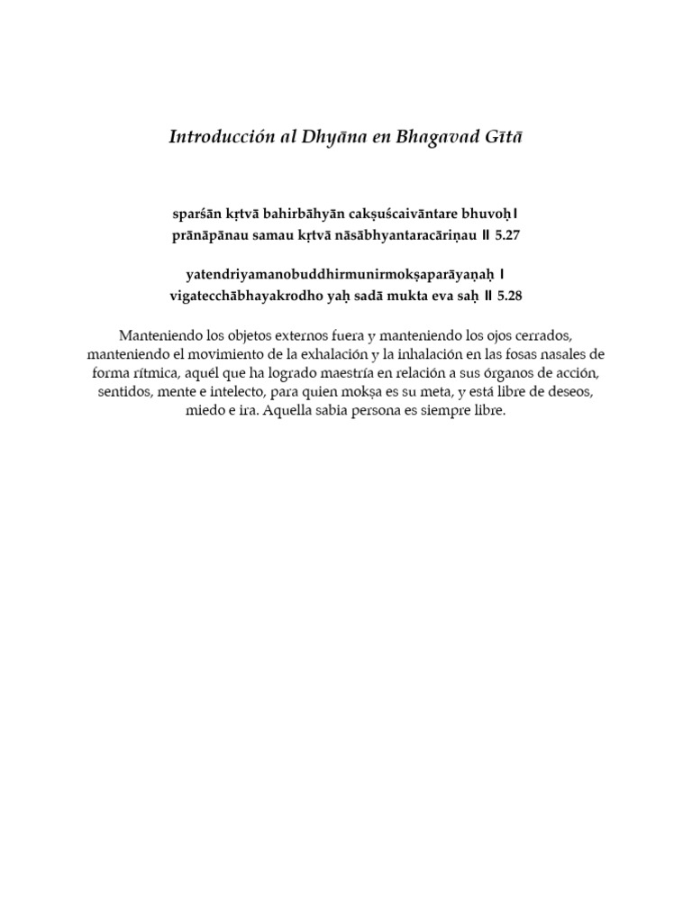 Introduccio N A Dhya Na en Bhagavad Gi Ta | PDF