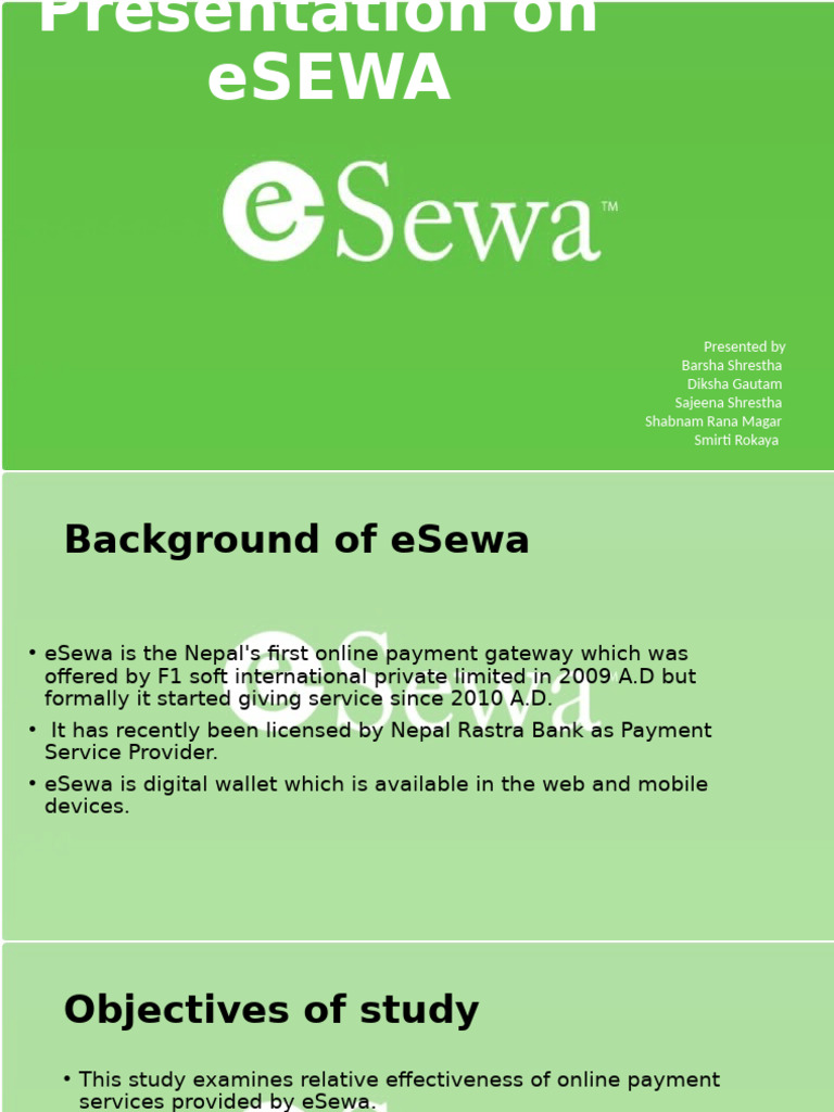 Presentation On ESEWA 1 | PDF | World Wide Web | Internet & Web