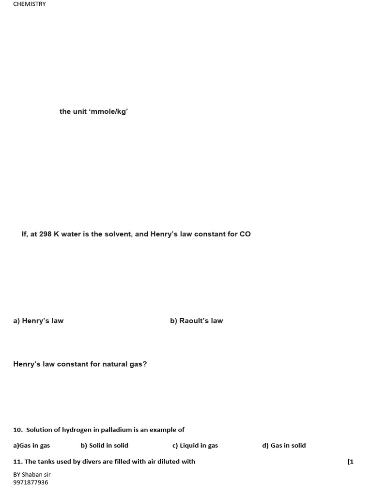 Physics Paper Gravitation Class 12th | PDF | Solubility | Physical ...
