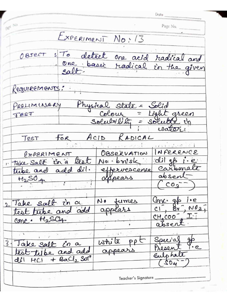 Class 11 Che Practical | PDF