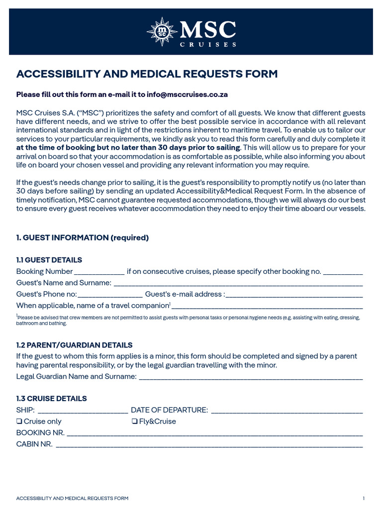 Accessibility & Medical Req Form | PDF | Food Allergy | Pregnancy