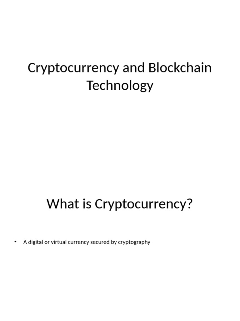 Cryptocurrency and Blockchain | PDF