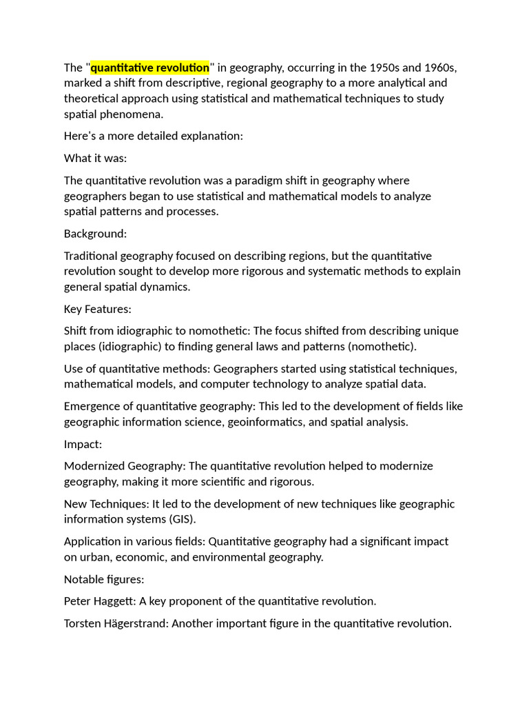 Quantitative Revolution | PDF