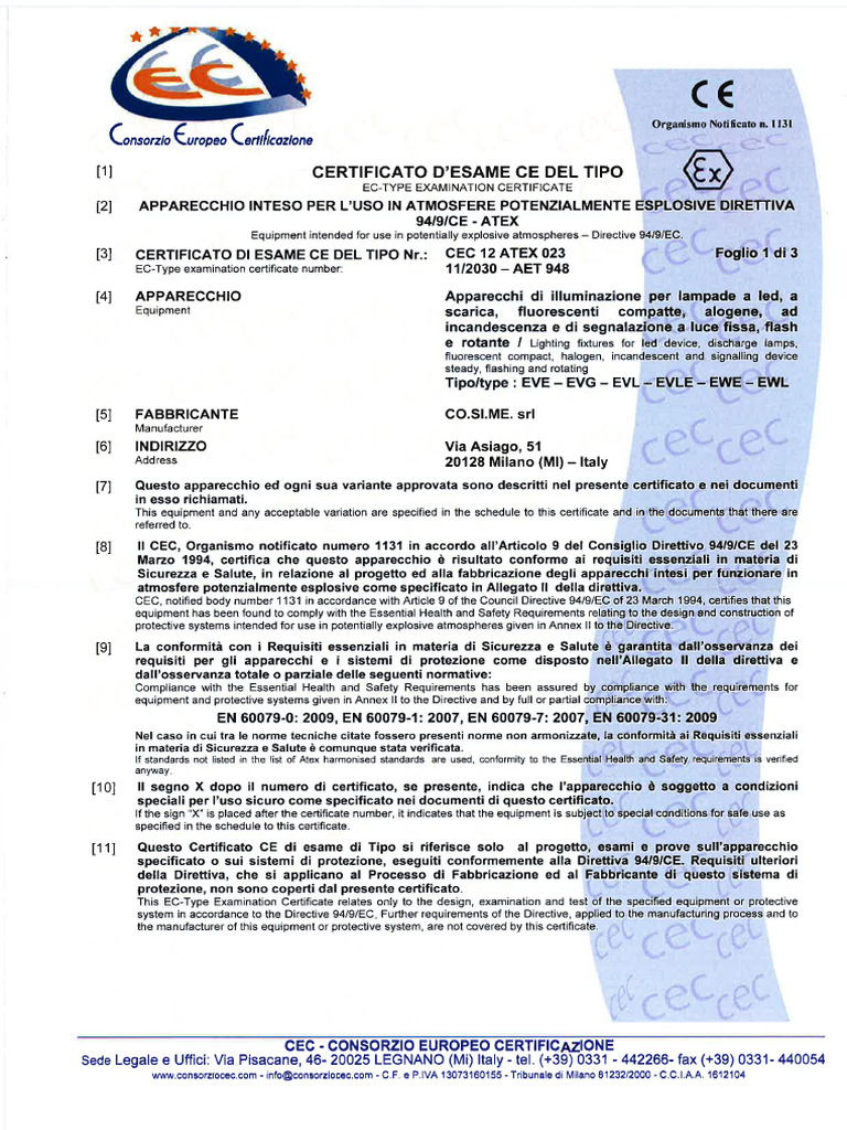 Cec 12 Atex 023 | PDF