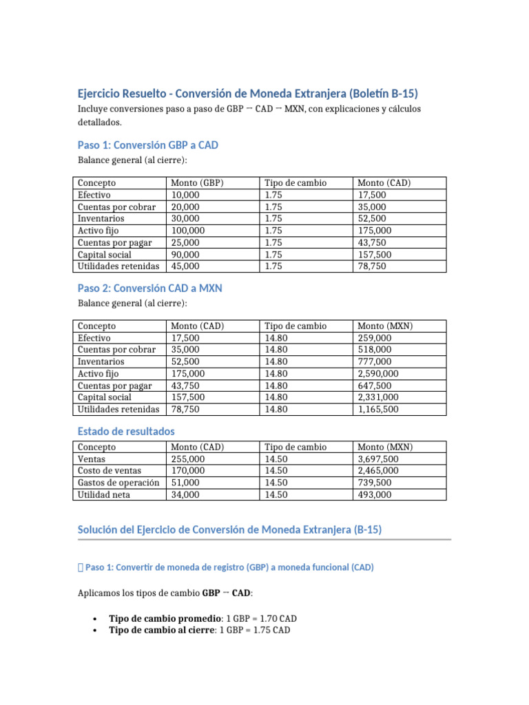 Conversión de Moneda: GBP a MXN Paso a Paso | PDF | Ciencias económicas ...