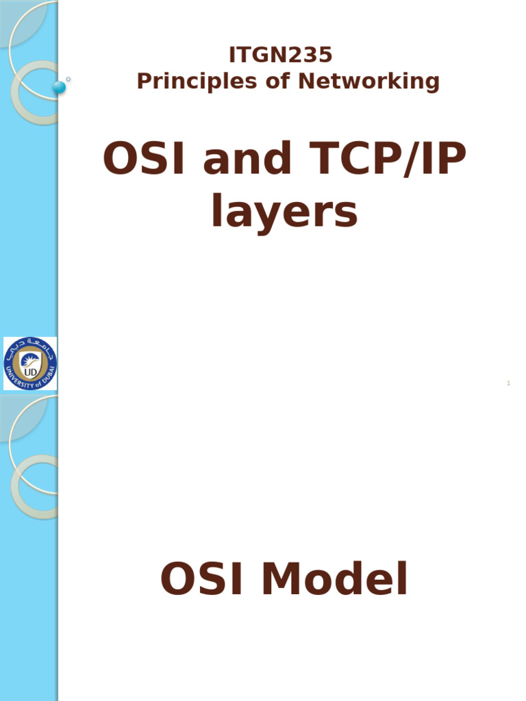 Lecture 2 - OSI and TCPIP Layers | PDF | Osi Model | Transmission Control Protocol