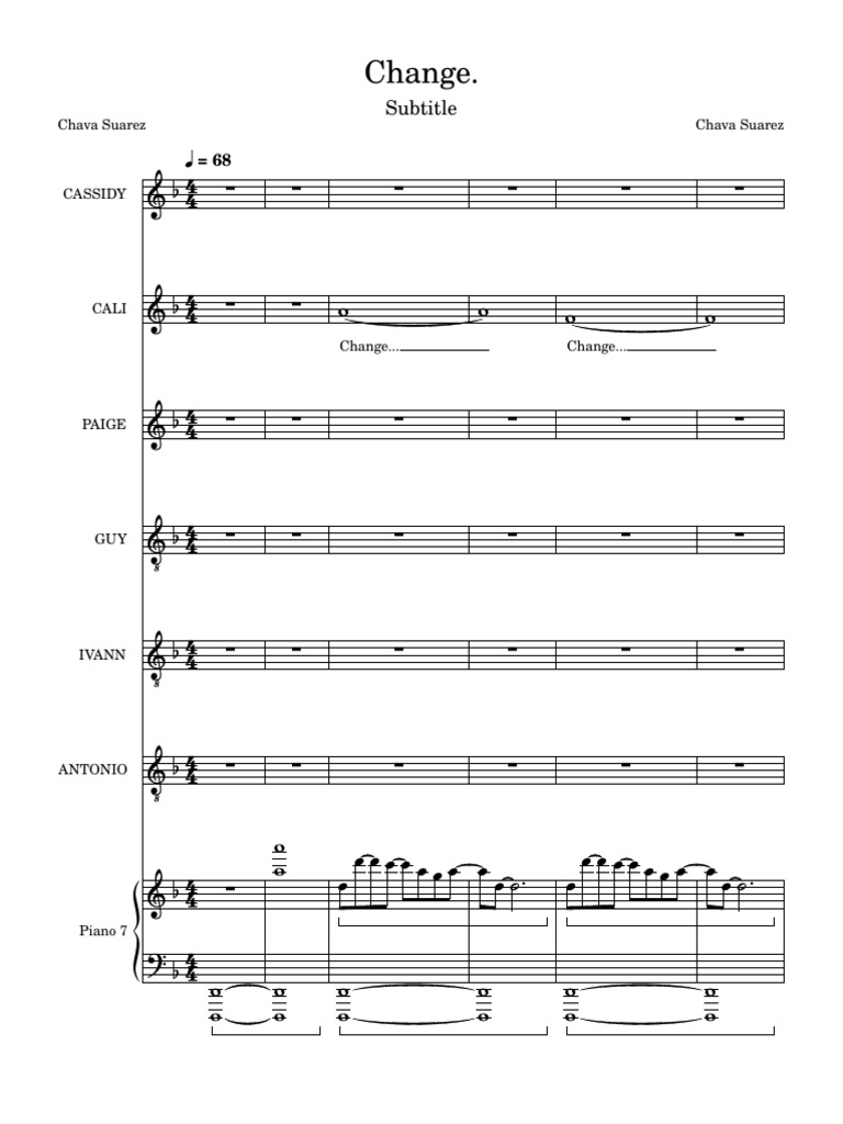 Change. SCORE by Chava Suarez | PDF