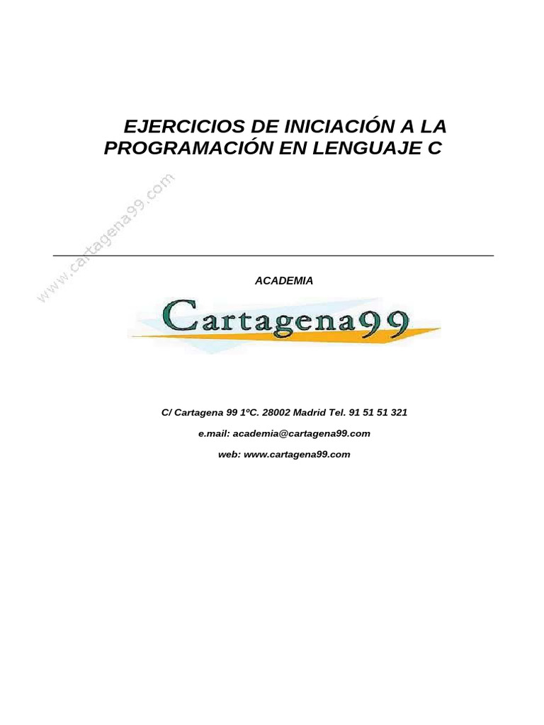 Programacion en Lenguaje c | PDF | Variable (informática) | Ingeniería de software
