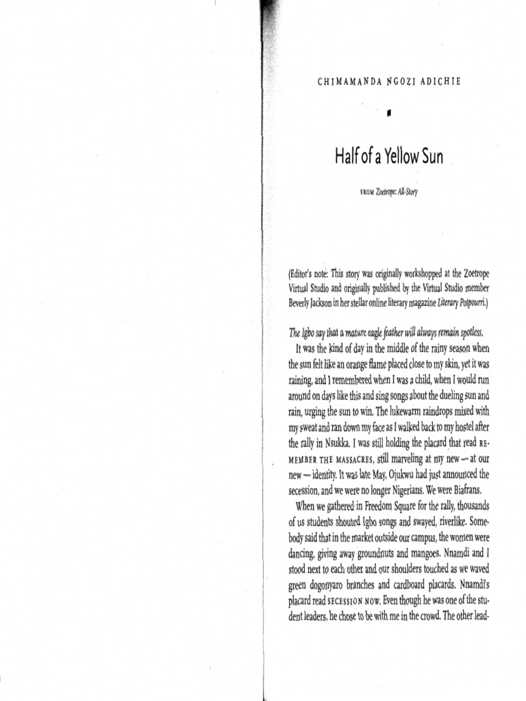 Adichie - Half A Yellow Sun | PDF | Biafra