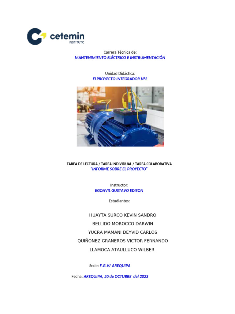 Informe Tecnico de Proyecto Integrador Original | PDF | Ingenieria Eléctrica | Relé