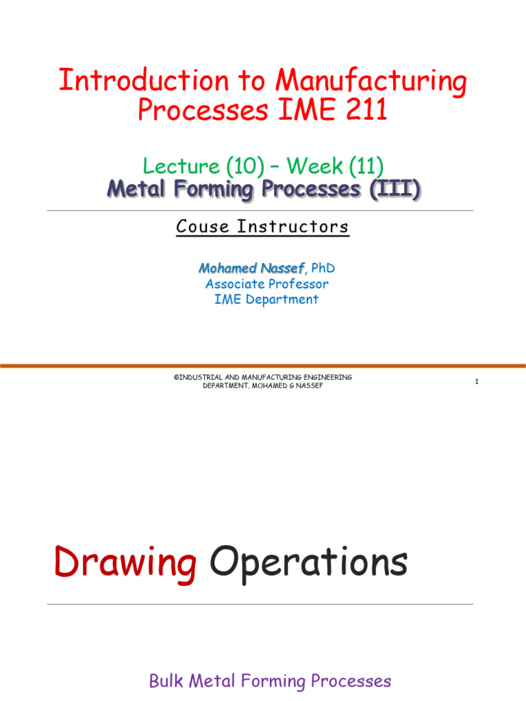 Lecture 10 Forming Processes 3 | PDF | Crafts | Metals