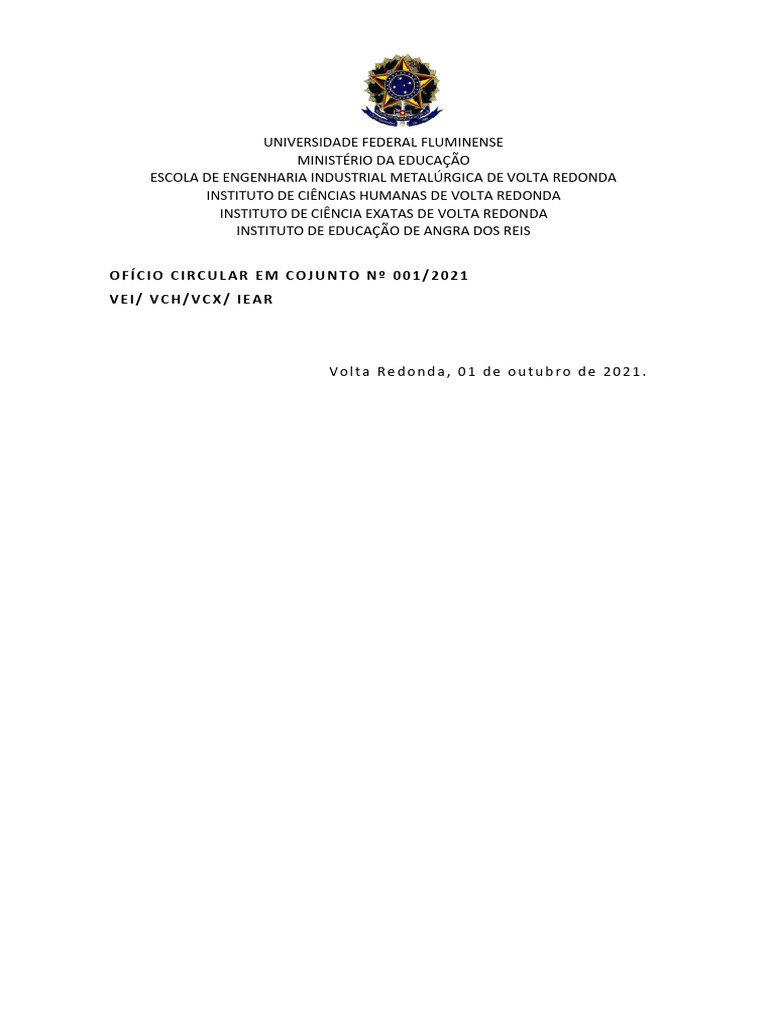 Oficio Circular em Conjunto Unidades VR e AR - Assinado | PDF
