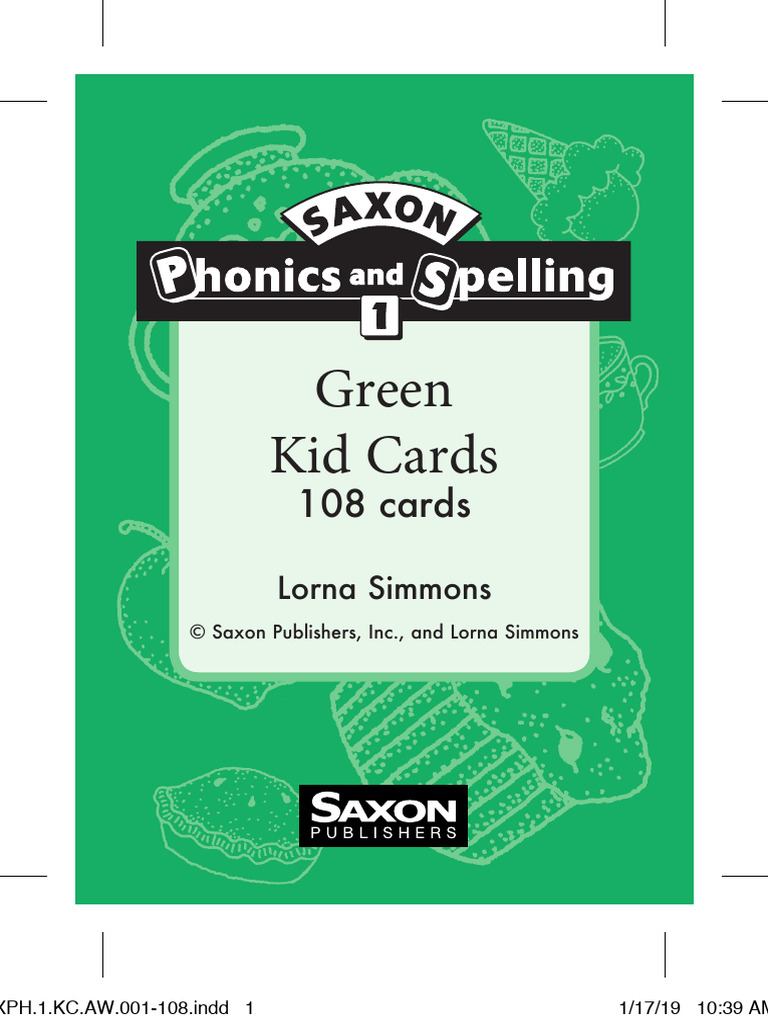 Saxon G1 Green Kid Cards | PDF