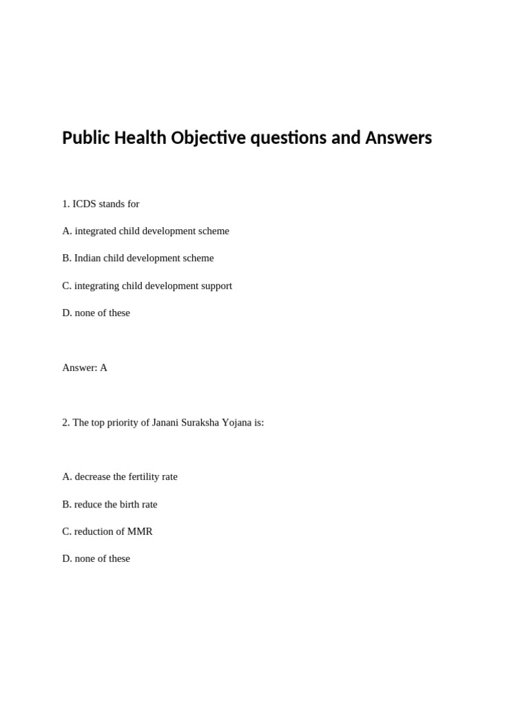 Grp 9 Public Health Objective Questions | PDF | Ecosystem | Air Pollution
