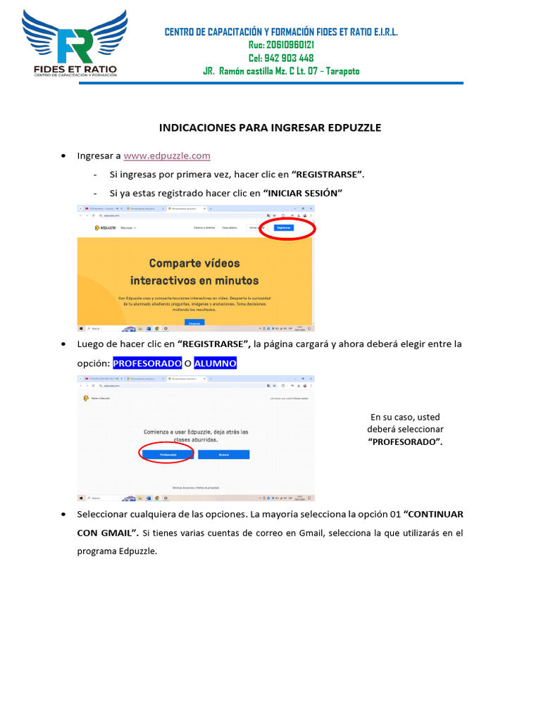 Instrucciones para Ingresar A Edpuzzle | PDF