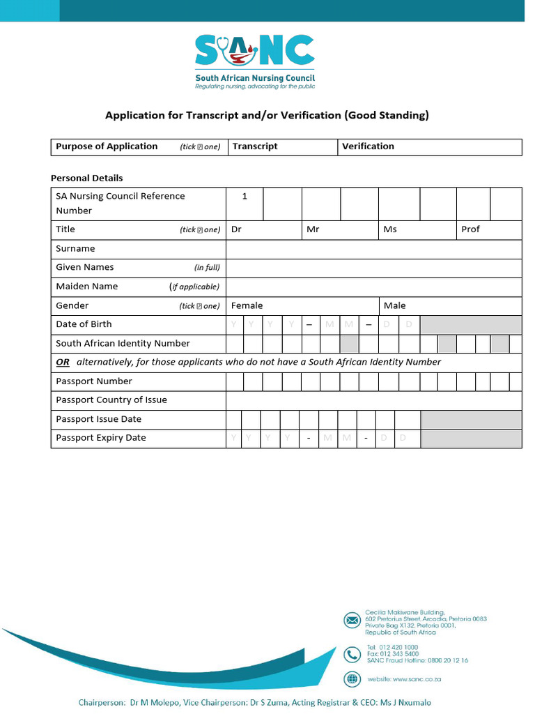 SANC-45-Applic-for-Transcript-Verification-2023 | PDF