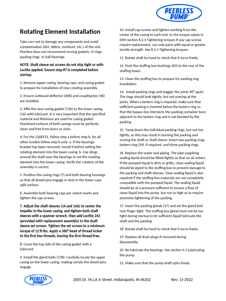 Rotating Element Installation Rev 7 2022 002 | PDF | Bearing ...