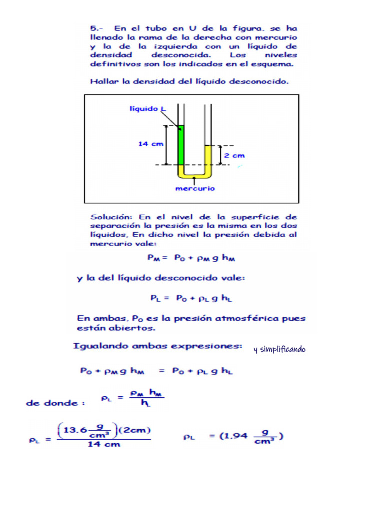 7. EJERCICIOS HIDROSTATICA | PDF