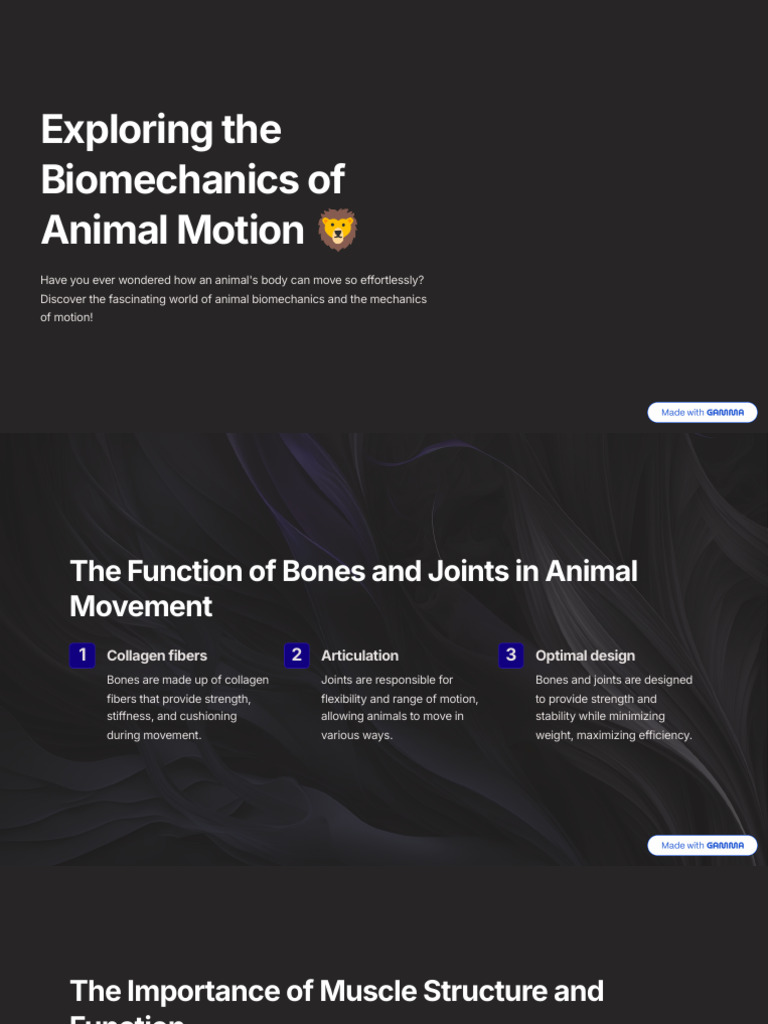 Exploring The Biomechanics of Animal Motion | PDF | Tendon | Biomechanics