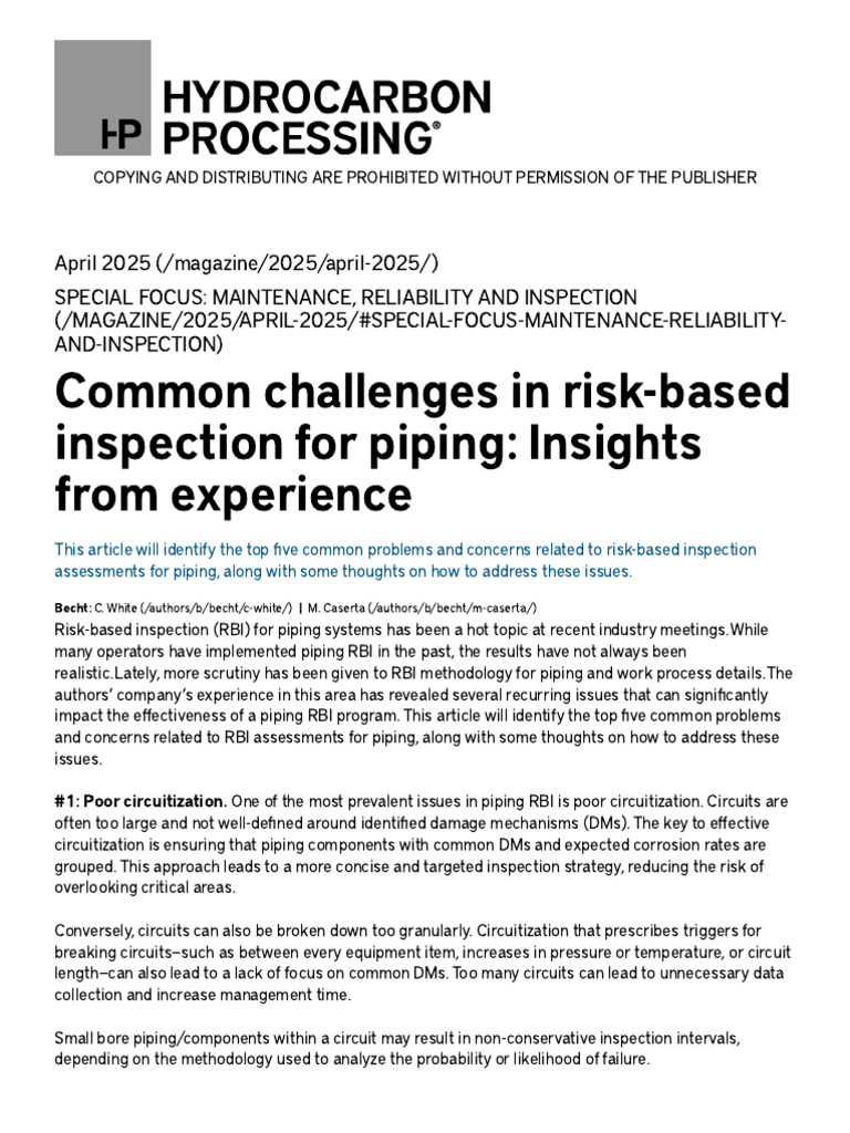 Common challenges in risk-based inspection for piping_ Insights from ...