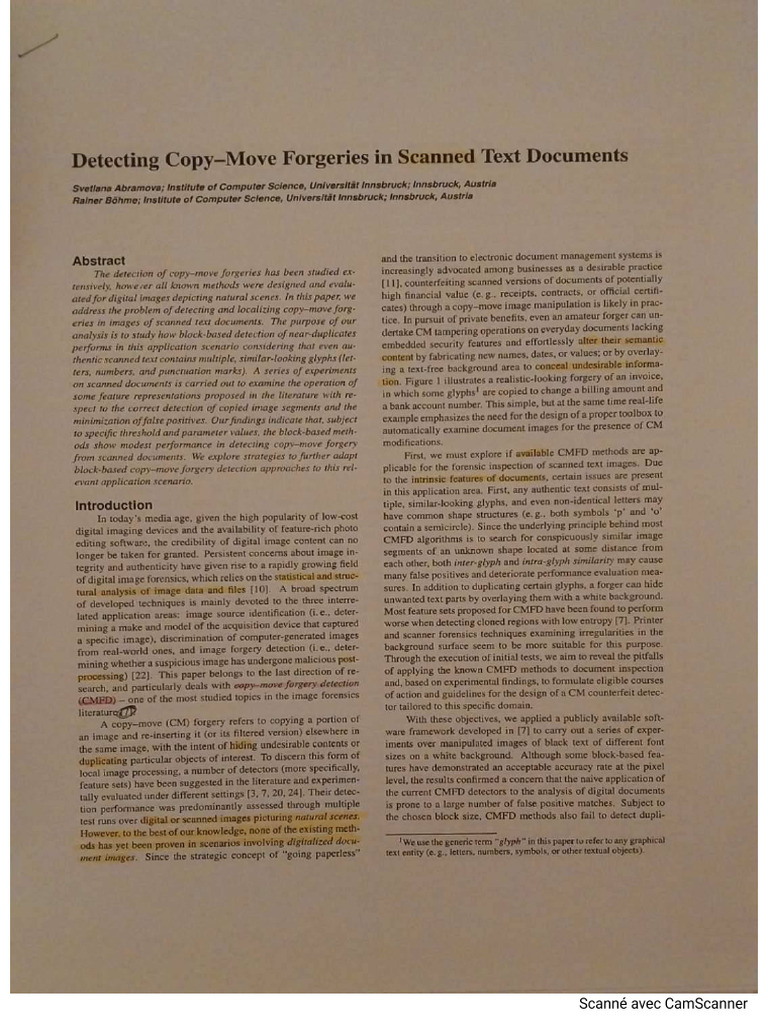 forgeries detection | PDF