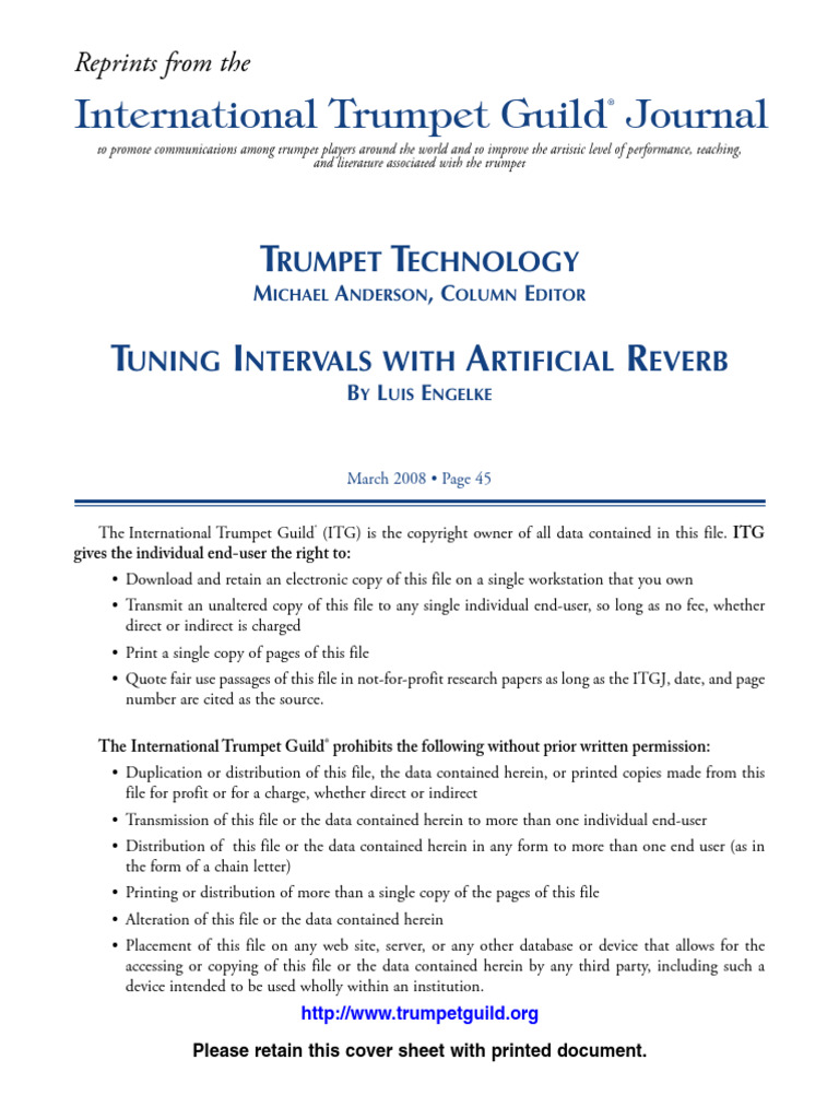 Tuning Intervals With Artificial Reverb | PDF | Interval (Music ...