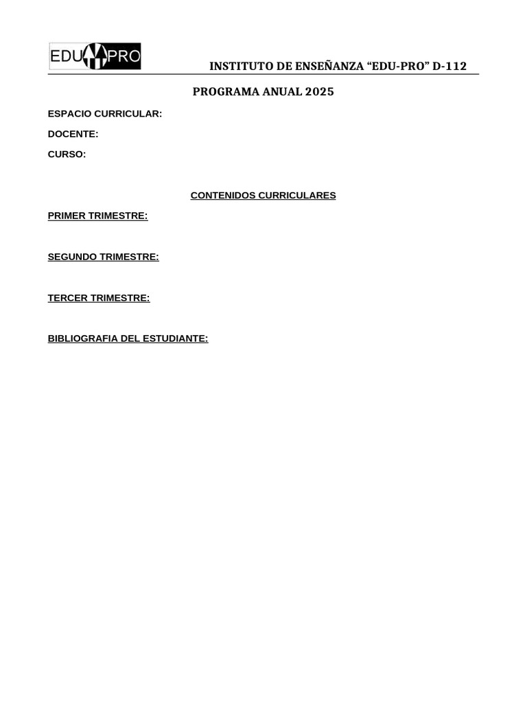 Modelo Programa 2025 | PDF