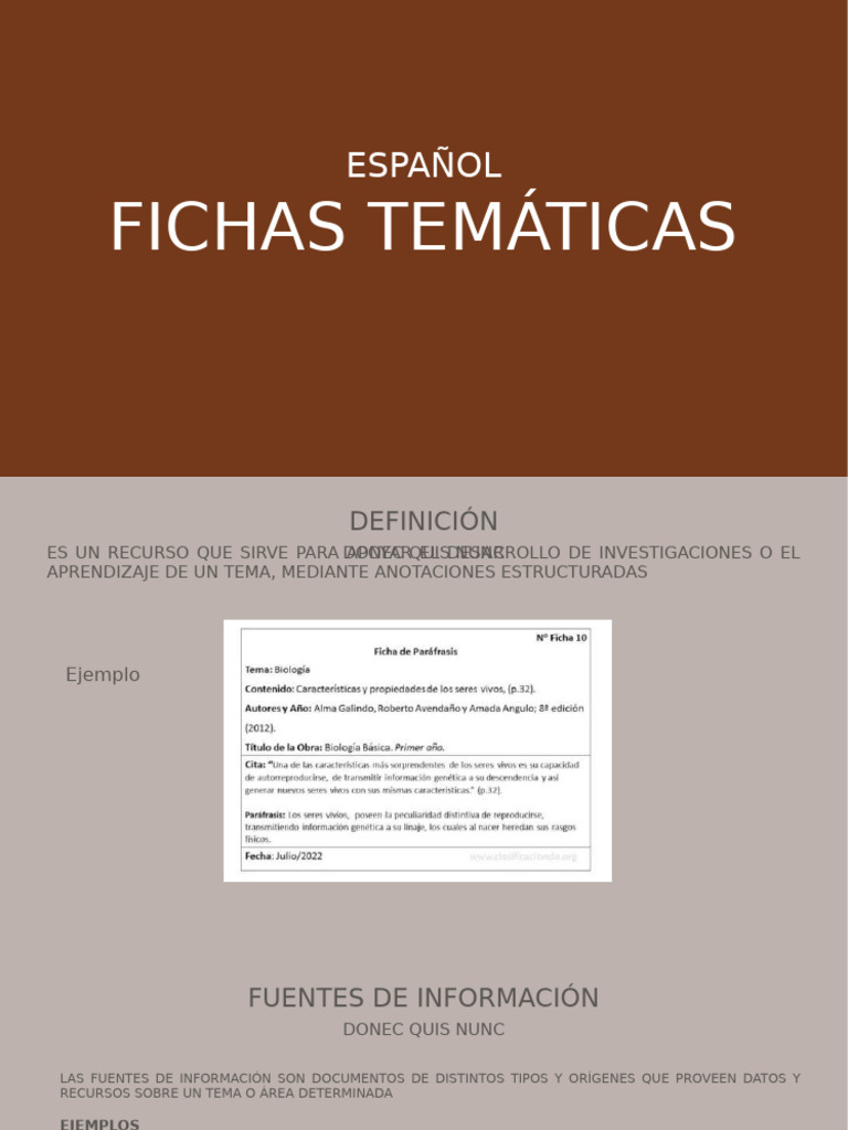 Redactar Fichas Temáticas | PDF