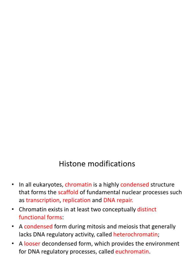 Mechanisms of Histone Modifications-3 | PDF | Histone | Chromatin