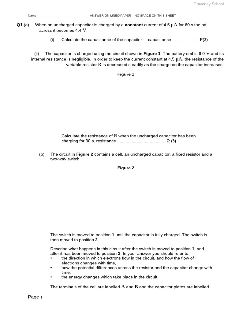 randon capacitor questions WITH ANSWERS | PDF | Capacitor | Capacitance