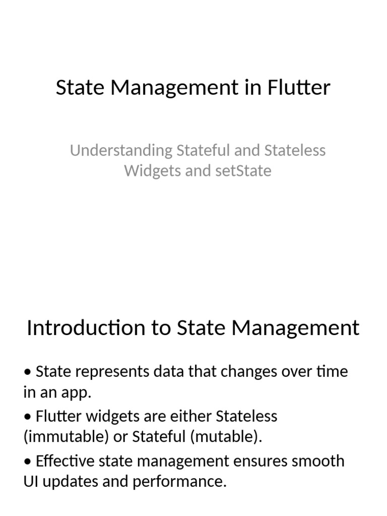 State Management in Flutter-1 | PDF