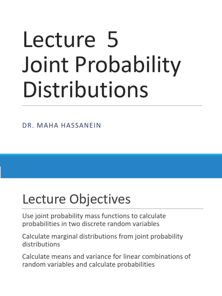 Lecture 5 - Joint Distributions | PDF | Probability Distribution ...