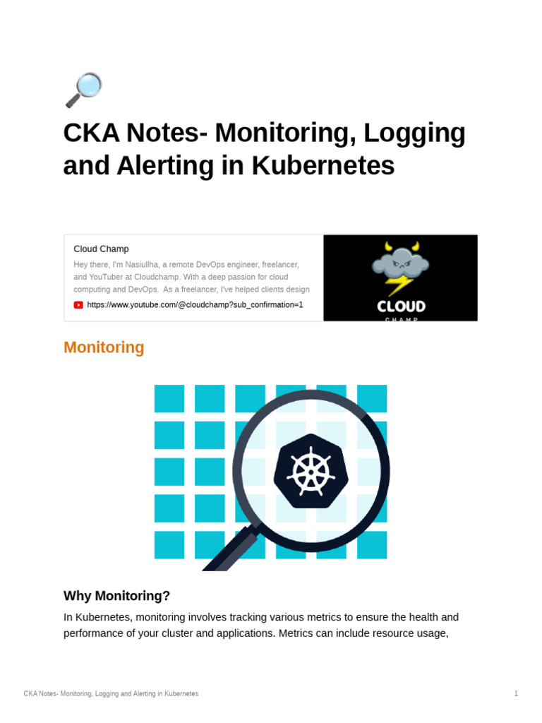 Kubernetes Notes On Monitoring and Logging | PDF | Software Engineering ...