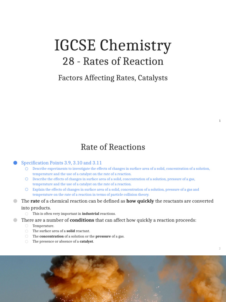 Factors Influencing Reaction Rates | PDF | Reaction Rate | Catalysis