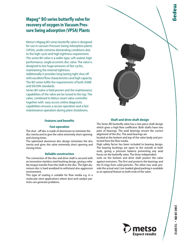 Mapag BO Series Butterfly Valve Overview | PDF | Valve | Bearing ...
