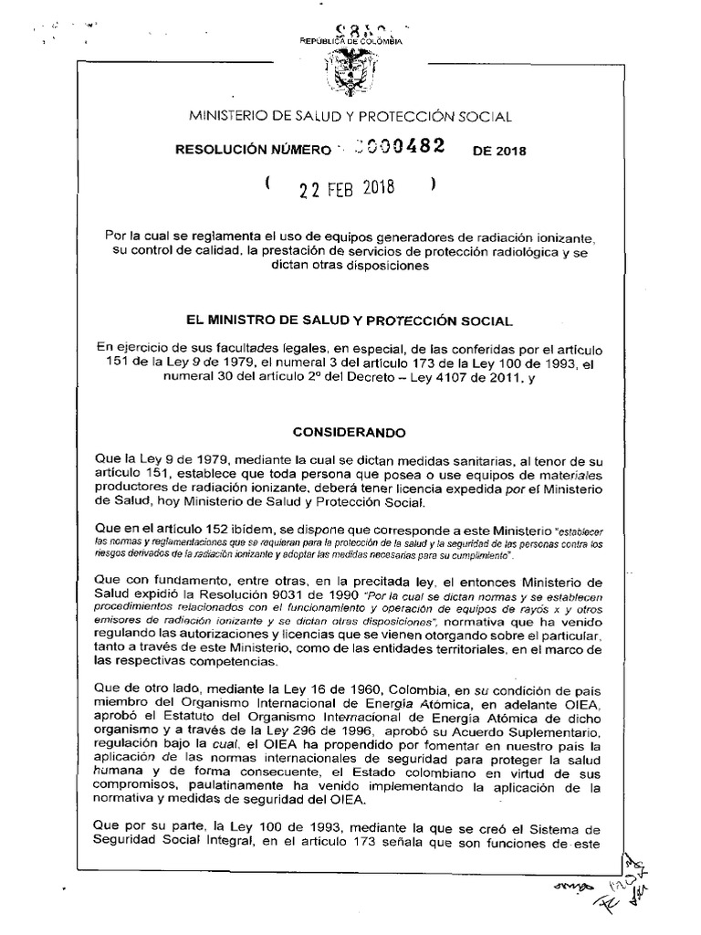 Regulación de Radiación Ionizante 2018 | PDF