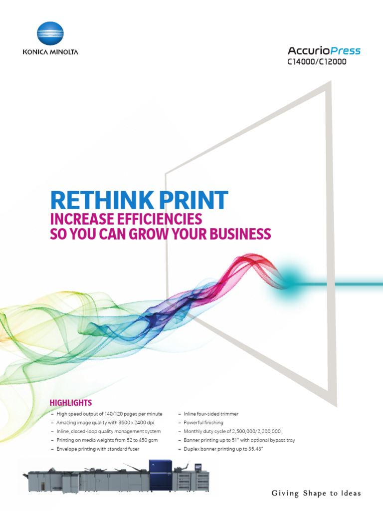 AccurioPress C12000 Brochure en | PDF | Printer (Computing) | Paper